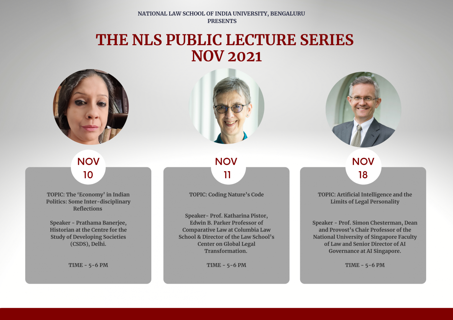 The NLS Public Lecture Series | November 2021 - National Law School of ...