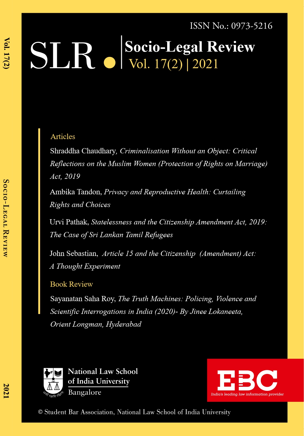 Volume 17 (2) of the Socio-Legal Review Published Online - National Law ...