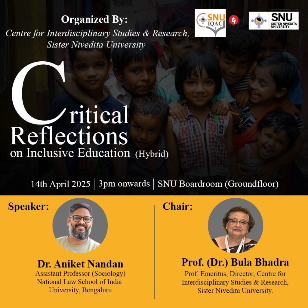 Special Lecture | NLS Faculty Dr. Aniket Nandan To Speak At Sister ...